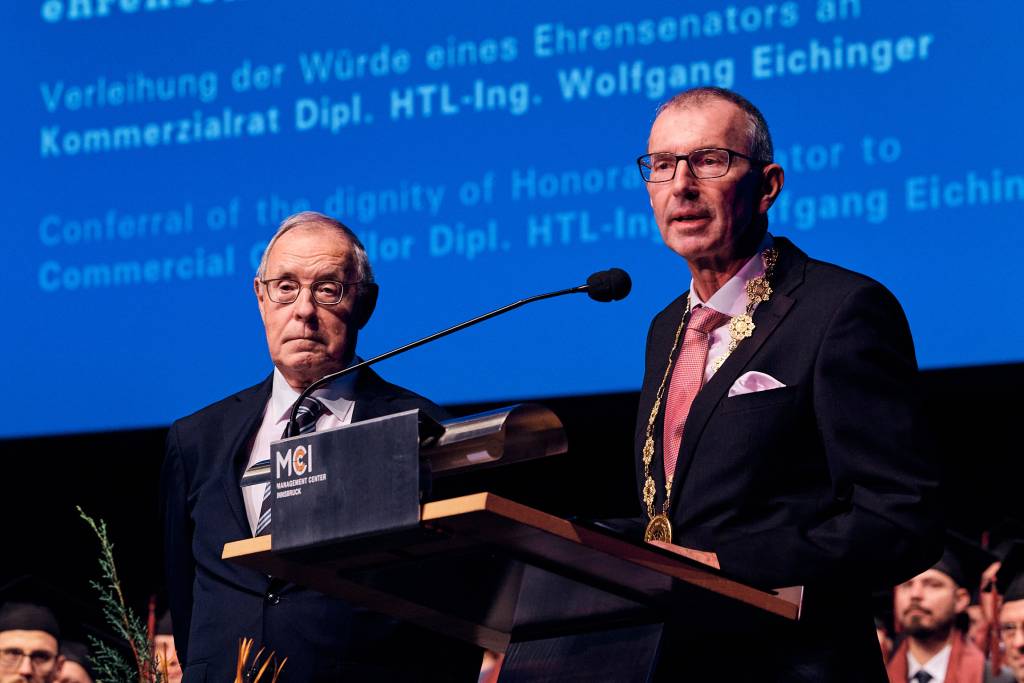 MCI Awards Senatorship to Wolfgang Eichinger - MCI Innsbruck