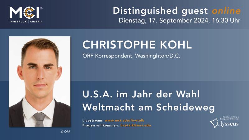 Christophe Kohl in the year of the election - World power at the ...